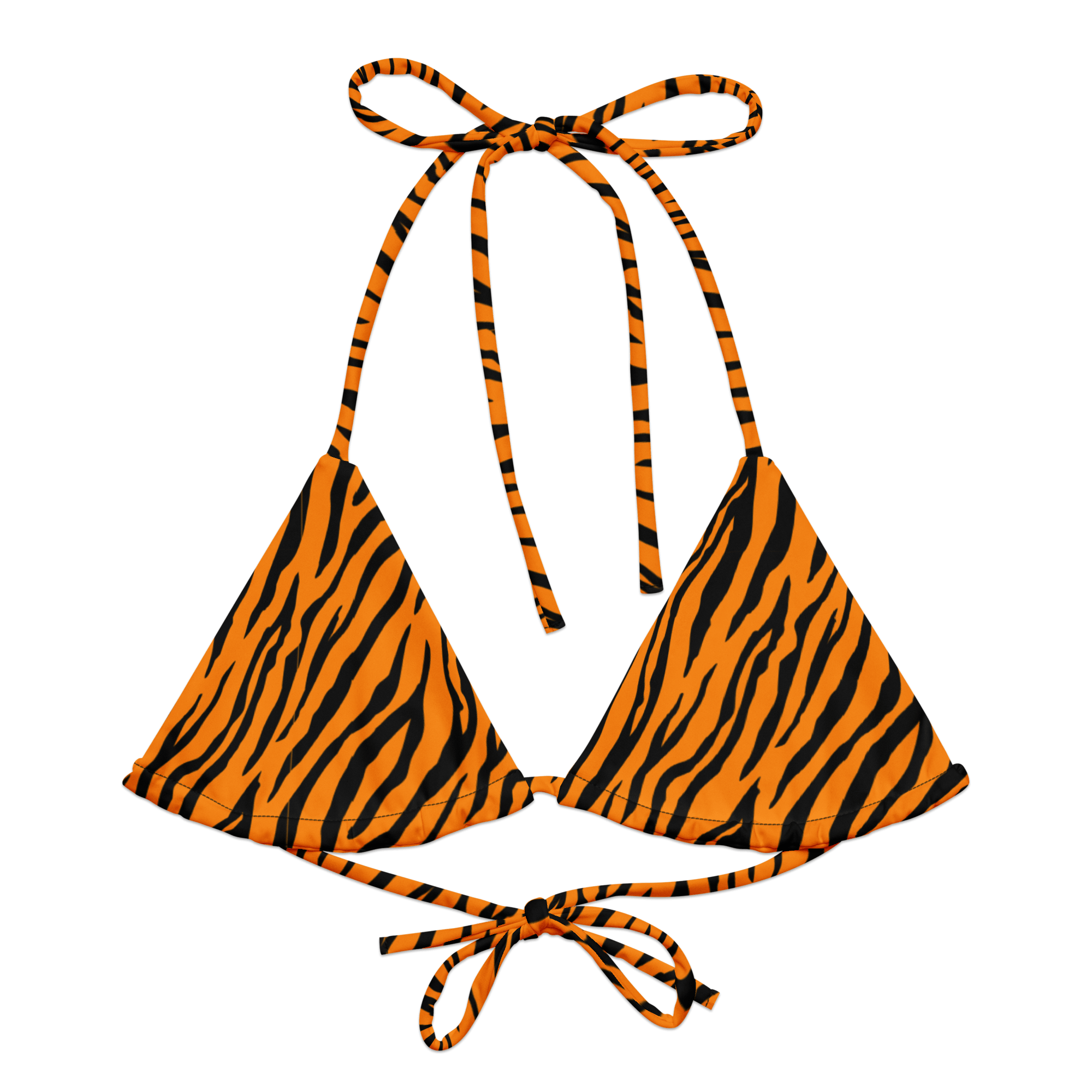Bengal Heat Tiger Stripe String Bikini Top | Goth Cloth Co.