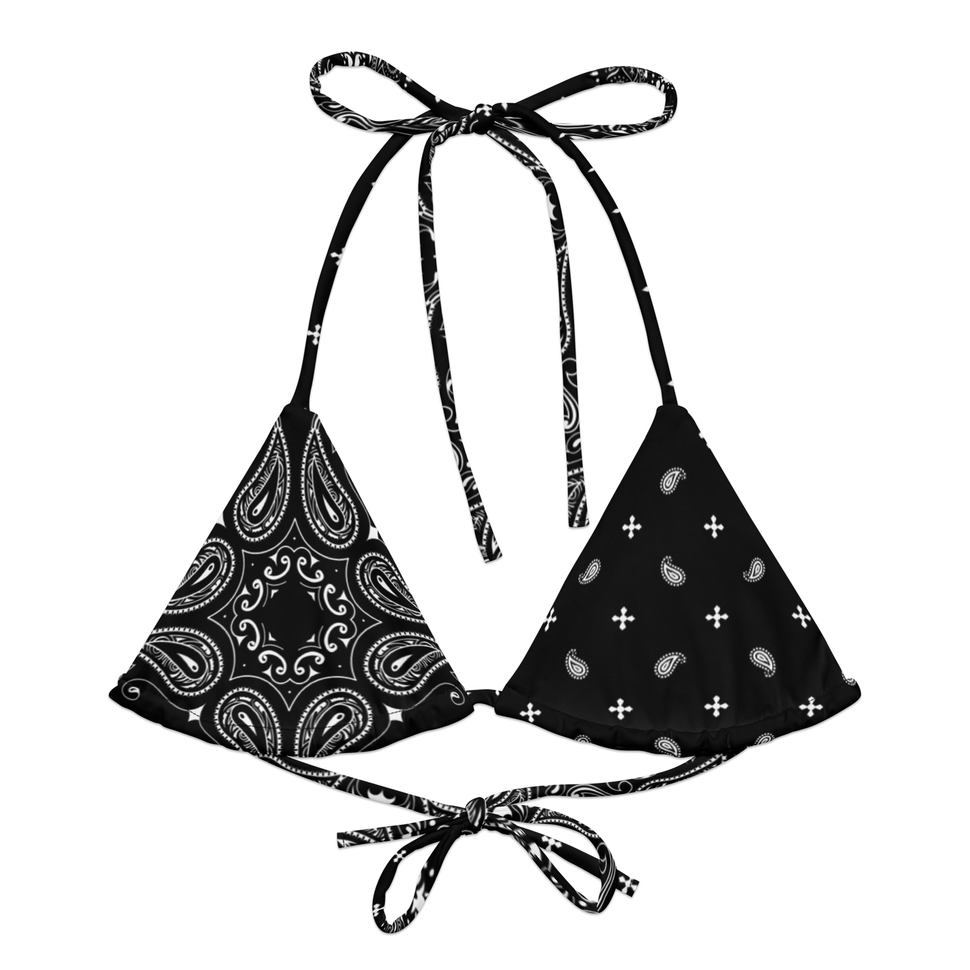 Black Bandana String Bikini Top | Goth Cloth Co.