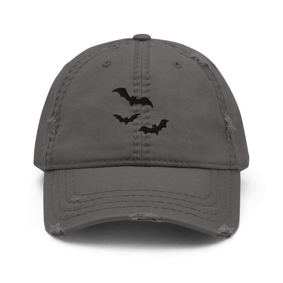 Bats Embroidered Distressed Dad Hat | Goth Cloth Co.