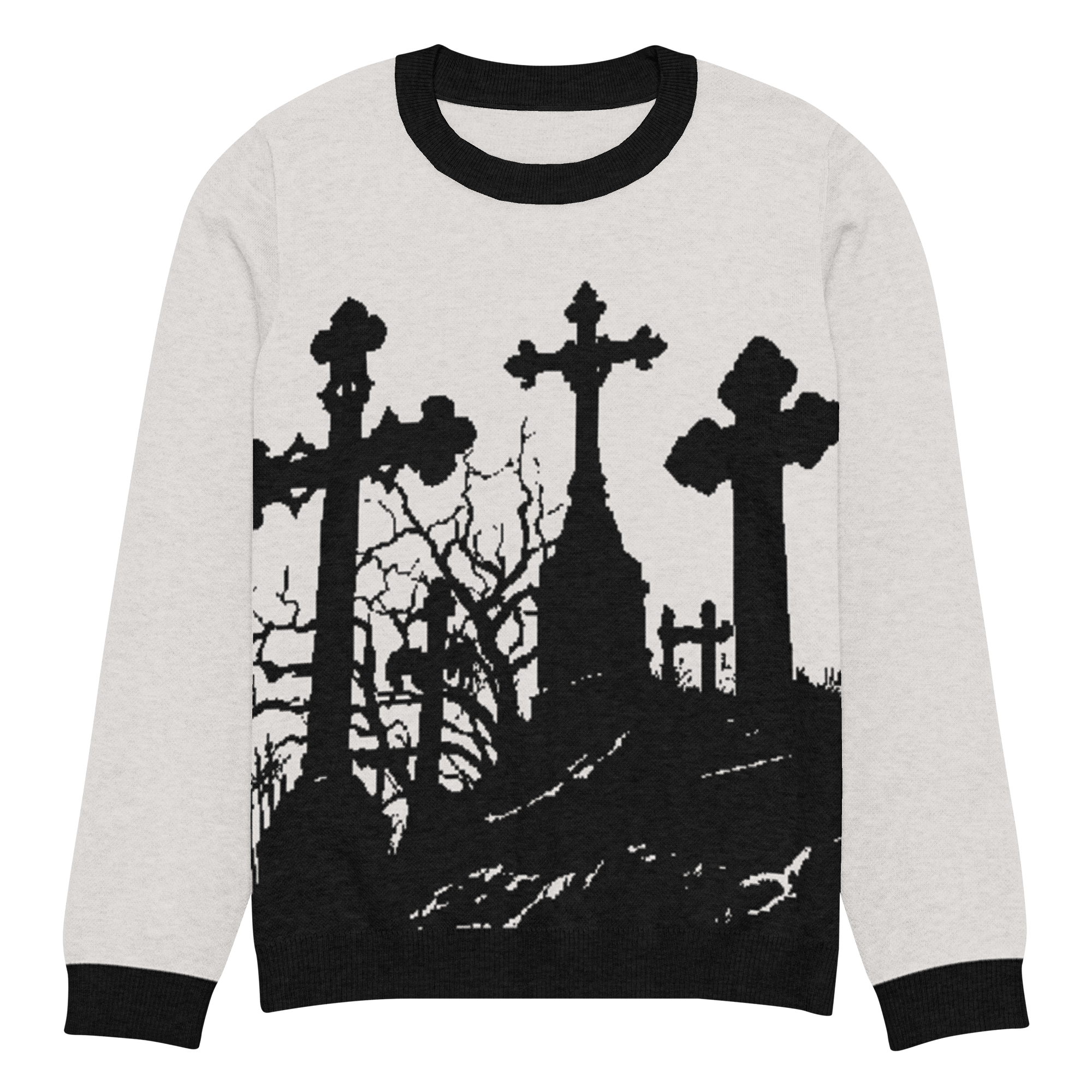 Creepy Cemetery Knit Sweater | Gothic Graveyard Pullover