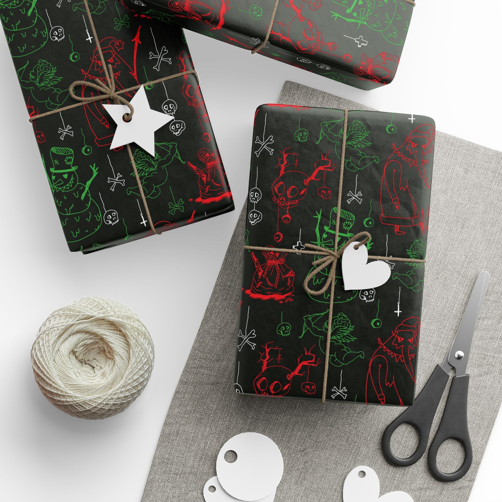 Creepmas Cheer Gift Wrap | Gothic Horror Christmas Paper