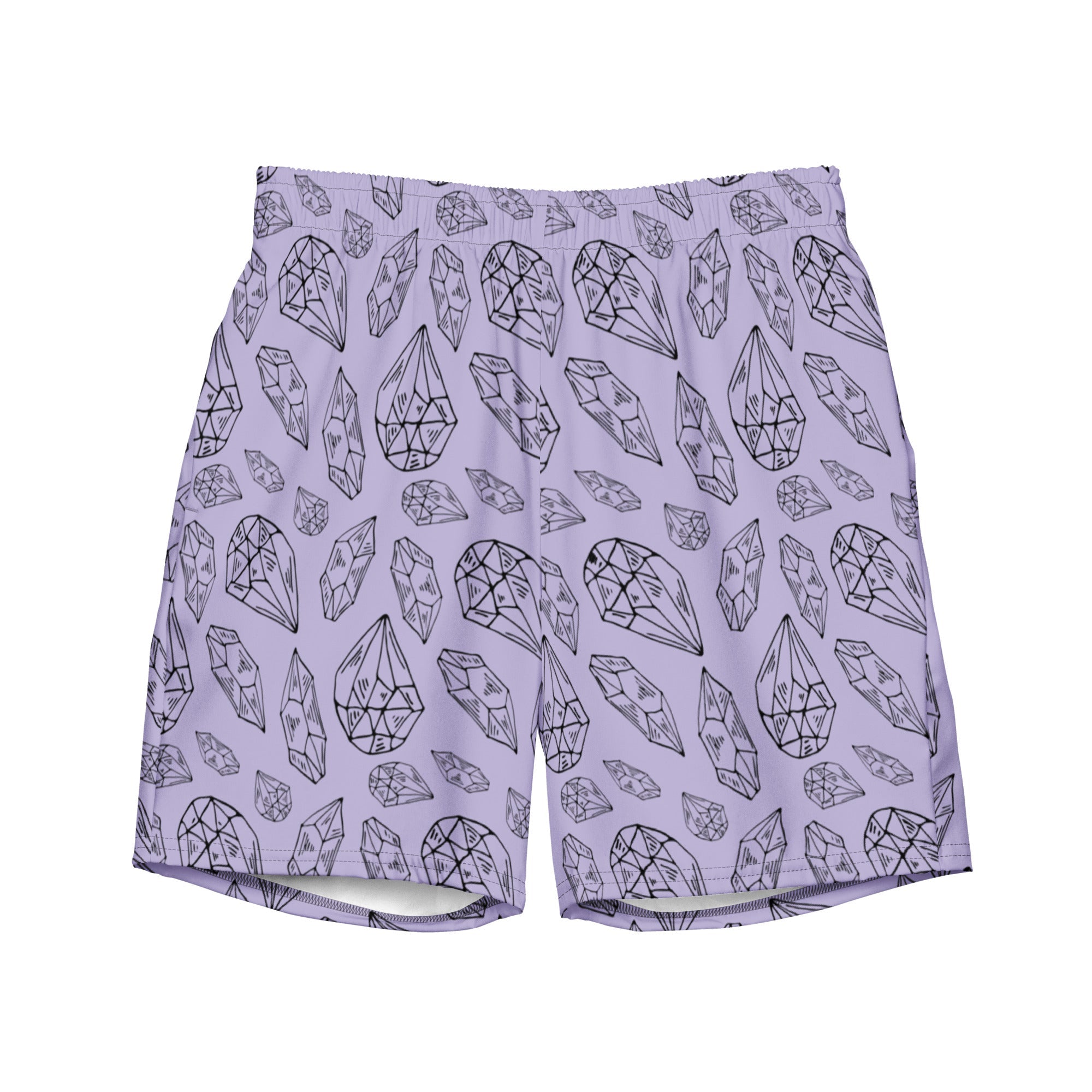 Witchy Crystal Pattern Men's Swim Trunks | Goth Cloth Co.