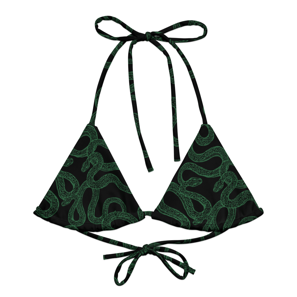 Cursed Coils Snake Print String Bikini Top | Goth Cloth Co.