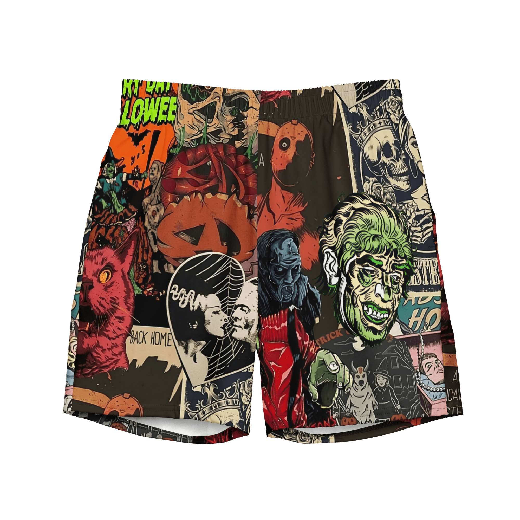 Halloween Horrors Men’s Lined Swim Trunks | Goth Cloth Co.
