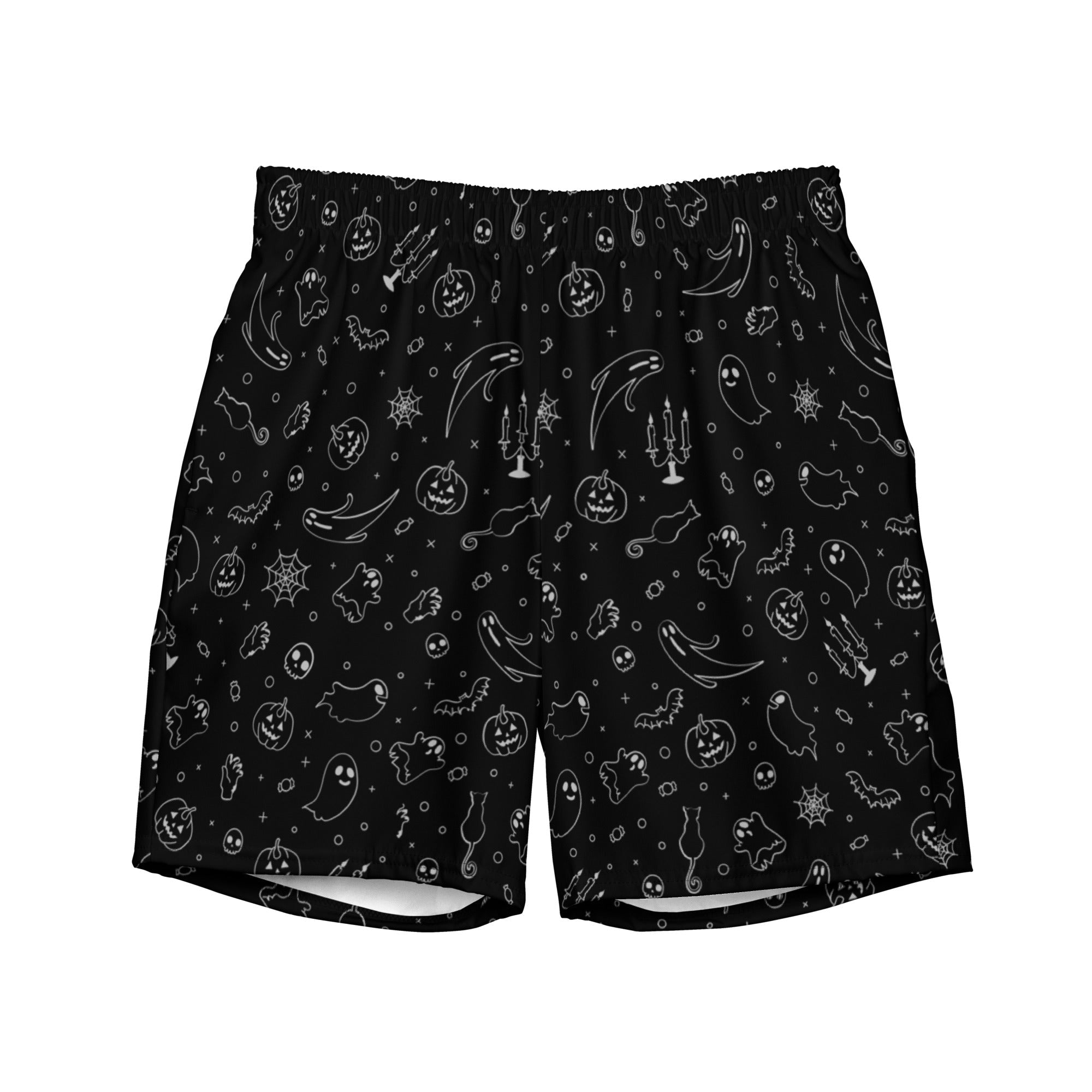 Gothic Halloween Print Swim Trunks | Goth Cloth Co.