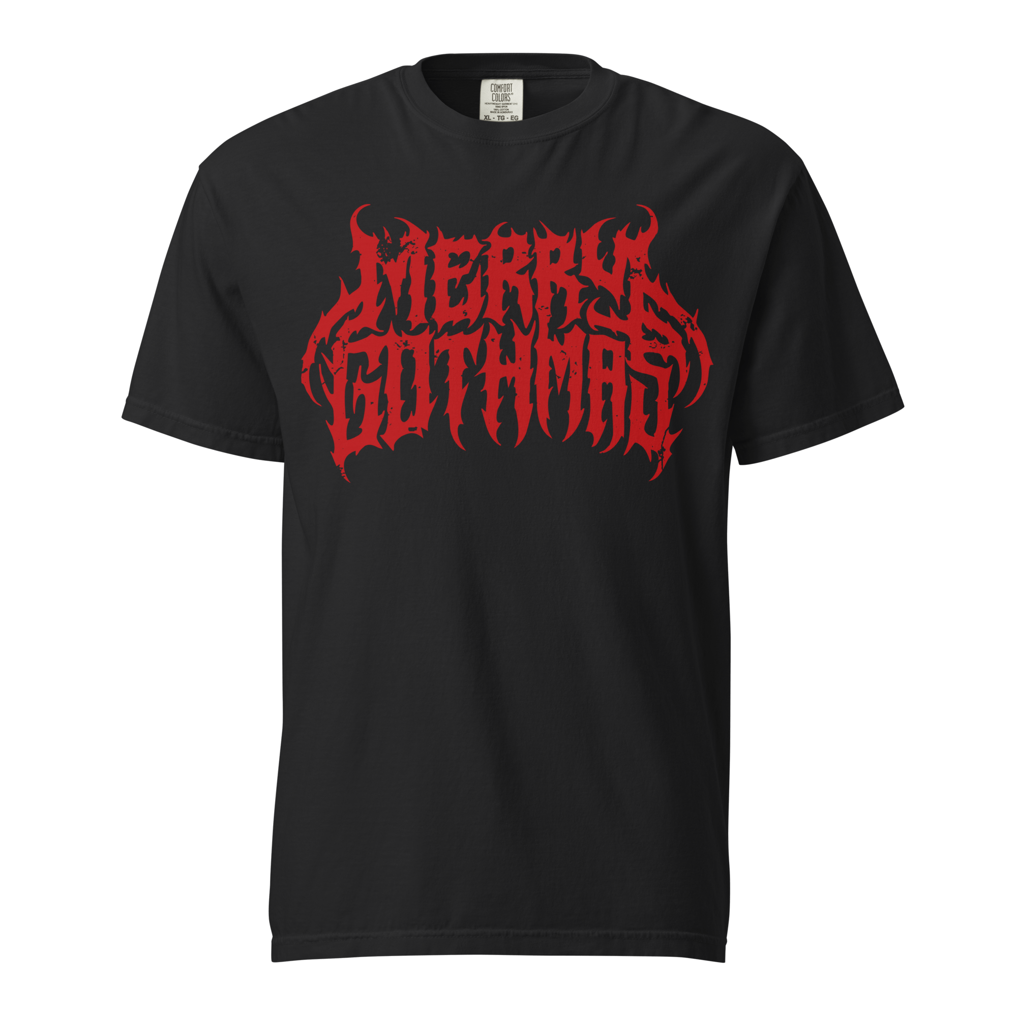 Merry Gothmas Metal Font Holiday T-Shirt | Goth Cloth Co.