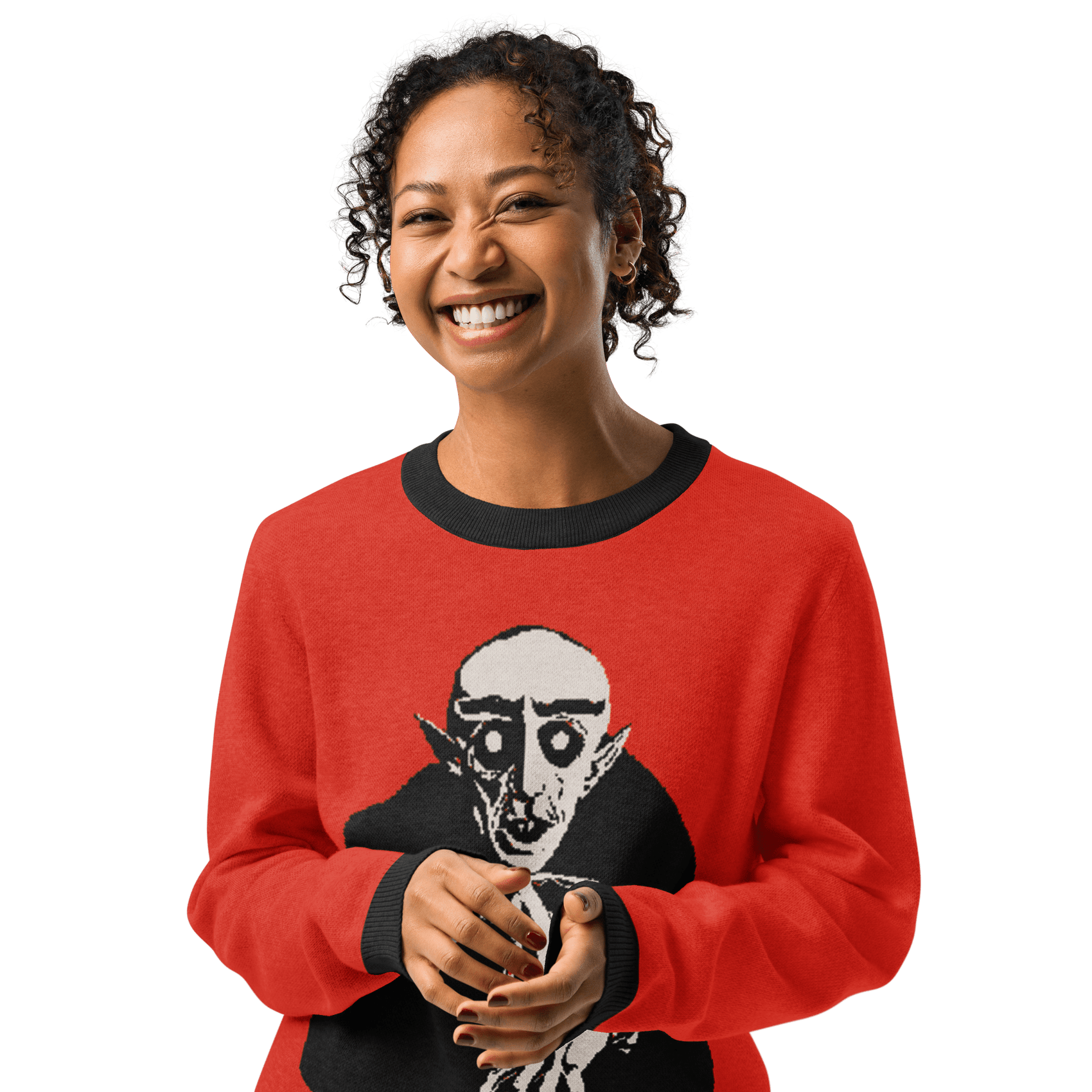 Nosferatu Knit Sweater | Red Gothic Horror Pullover