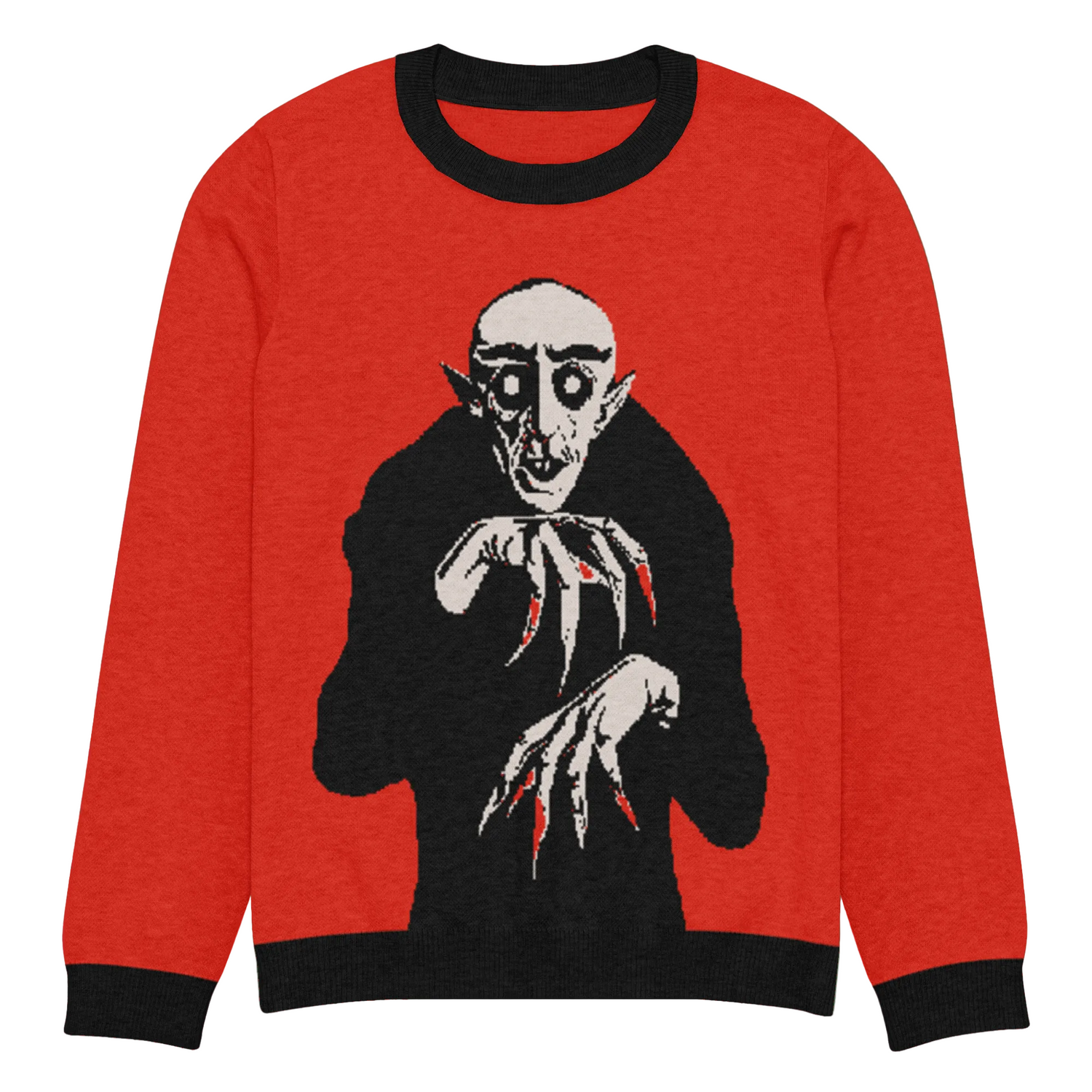 Nosferatu Knit Sweater | Red Gothic Horror Pullover
