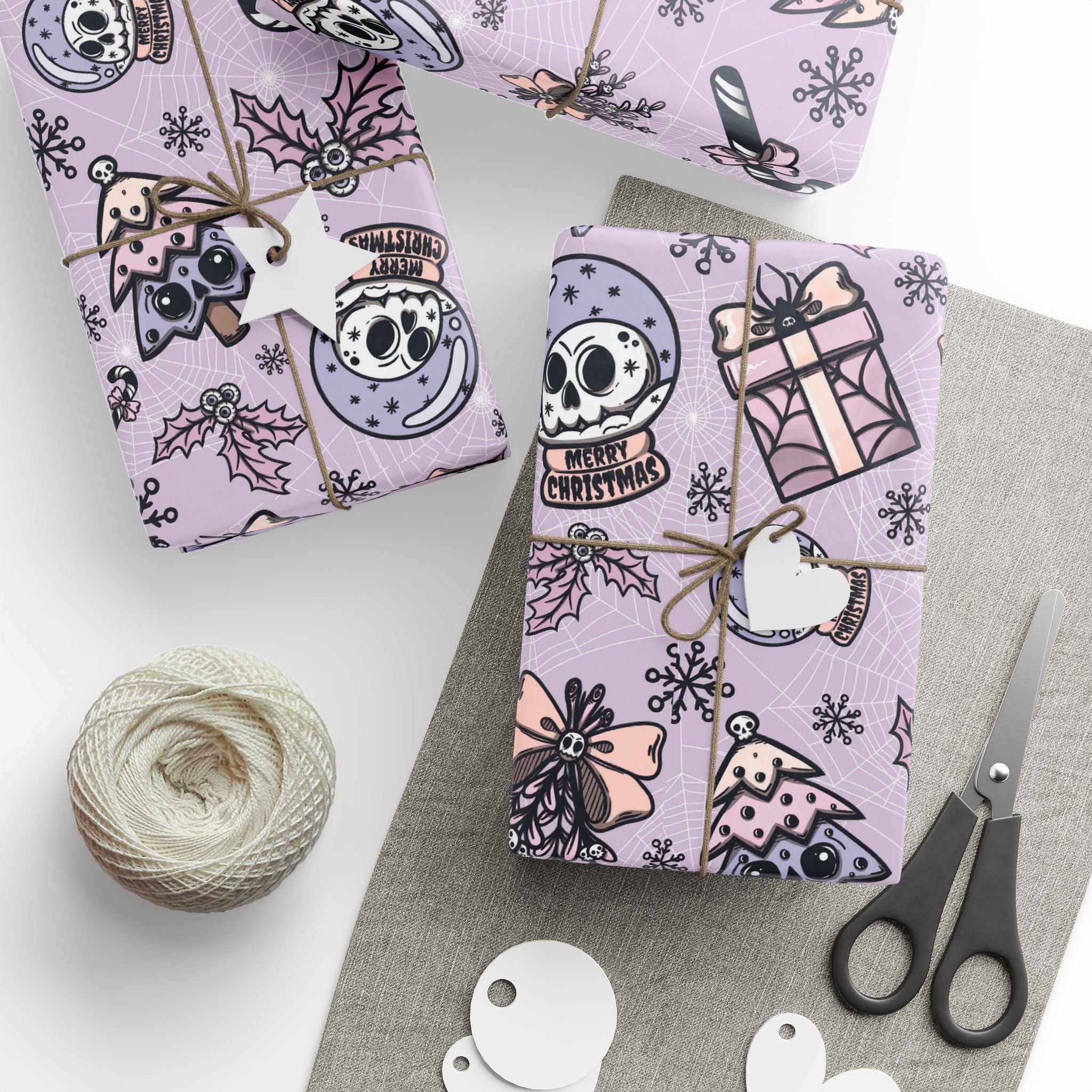 Pastel Goth Spooky Holiday Gift Wrap (3 Sheets)