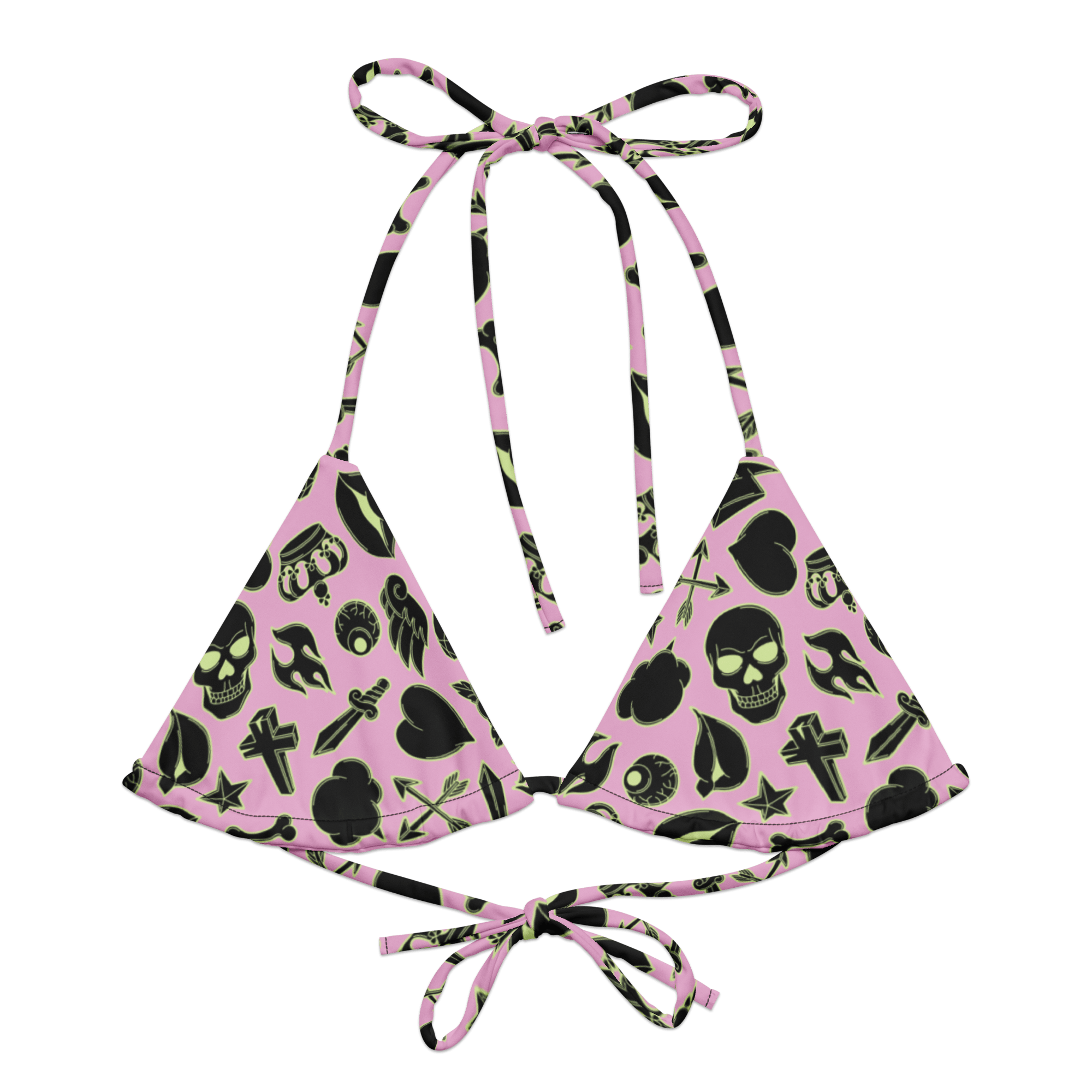 Punk Princess Rock String Bikini Top - Goth Swim | Goth Cloth Co.