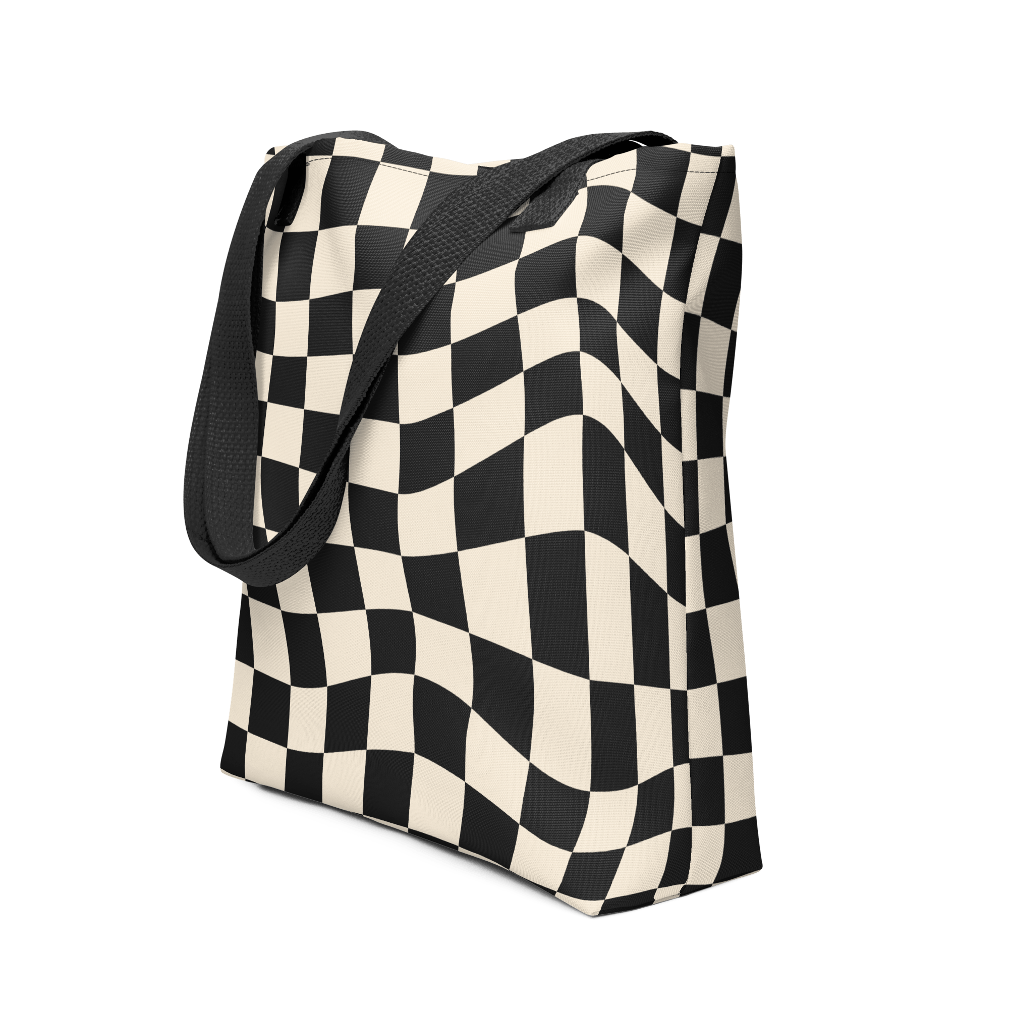 Retro Checkered Tote Bag - Groovy Bag | Goth Cloth Co.