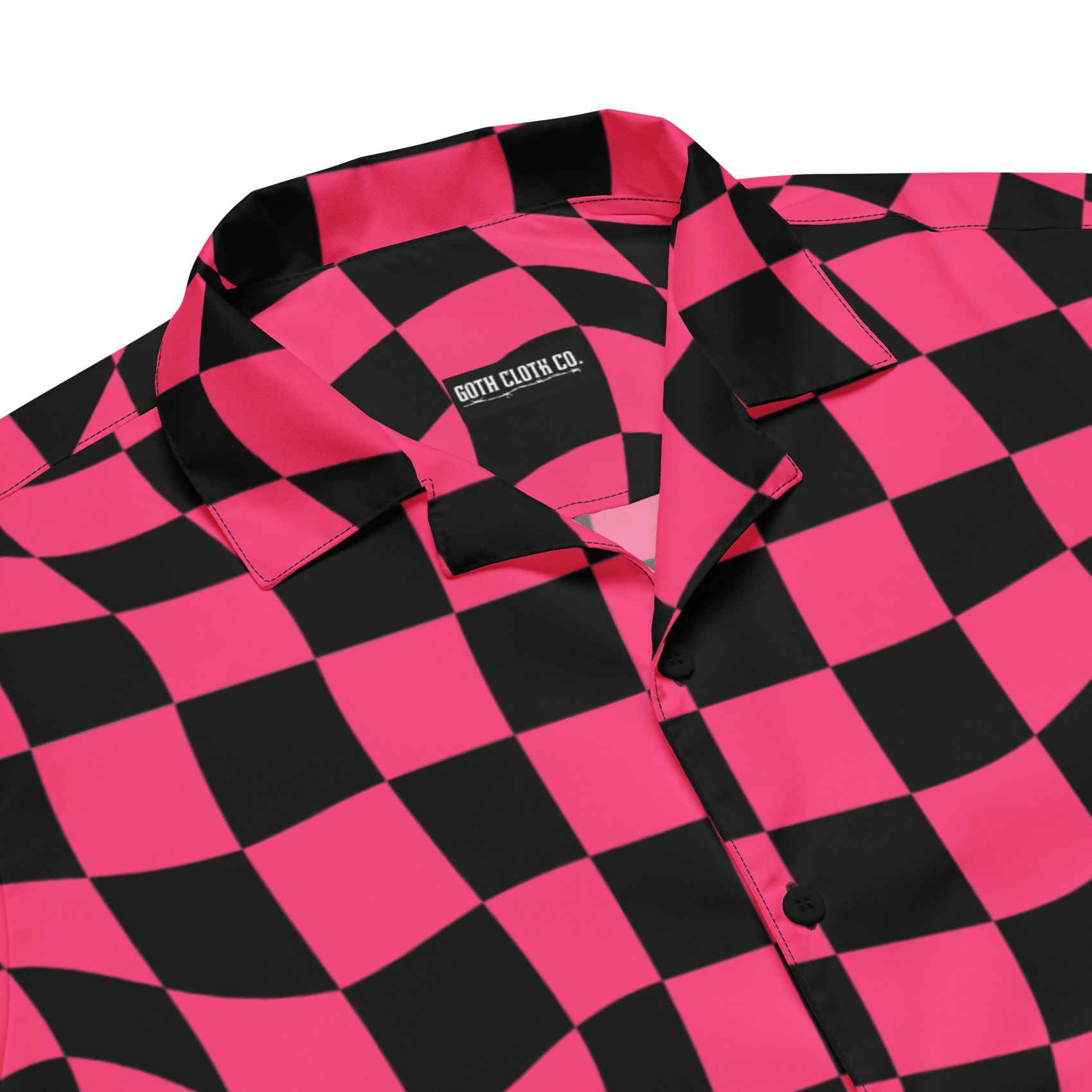 Retro Checkerboard Button-Up Shirt | Punk Fashion | Goth Cloth Co.