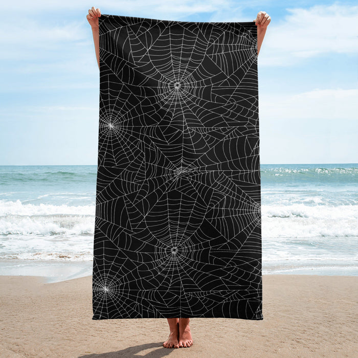 Gothic Spiderweb Beach Towel | Goth Cloth Co.